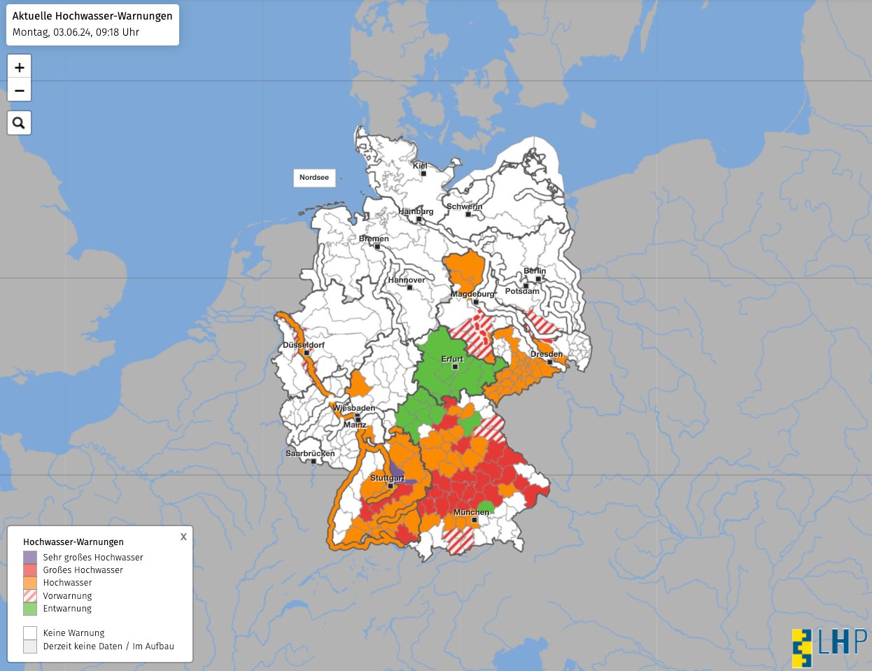 Hochwasser-Karte für Deutschland: Risikogebiete im Überblick